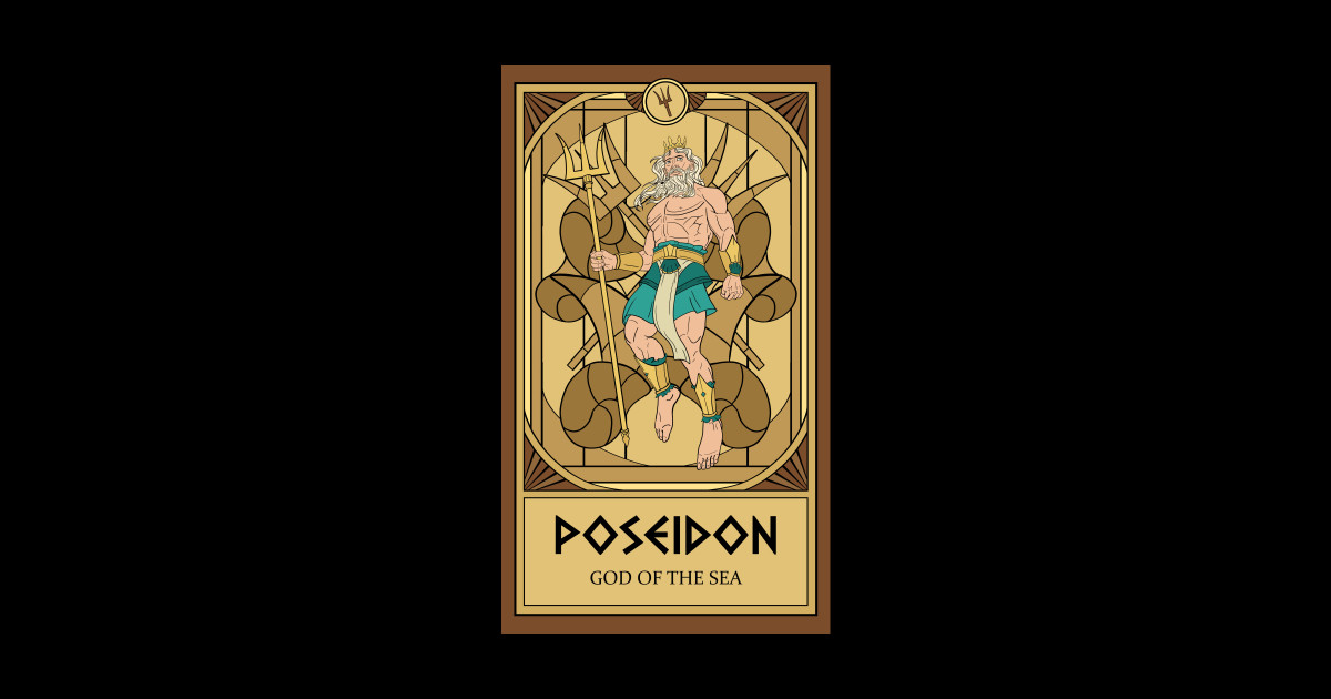 Poseidon Tarot Card - Greek - Sticker | TeePublic