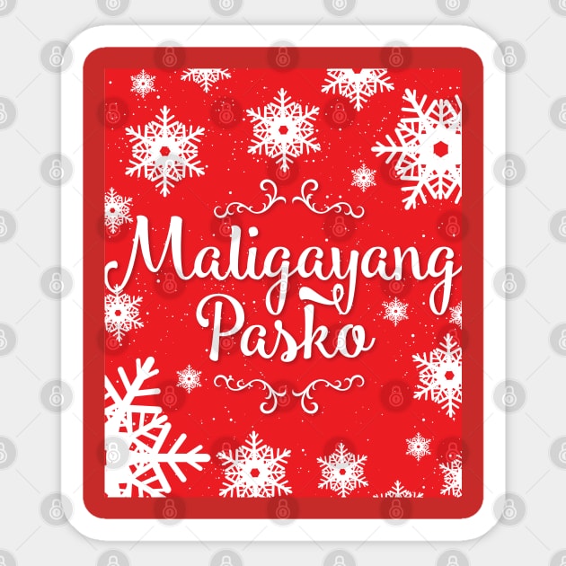 Maligayang Pasko v2 Red Series - Christmas - Sticker | TeePublic