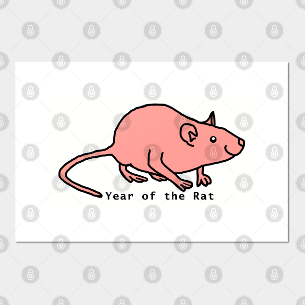 Year of the Rat - Rose - Rat - Posters and Art Prints | TeePublic