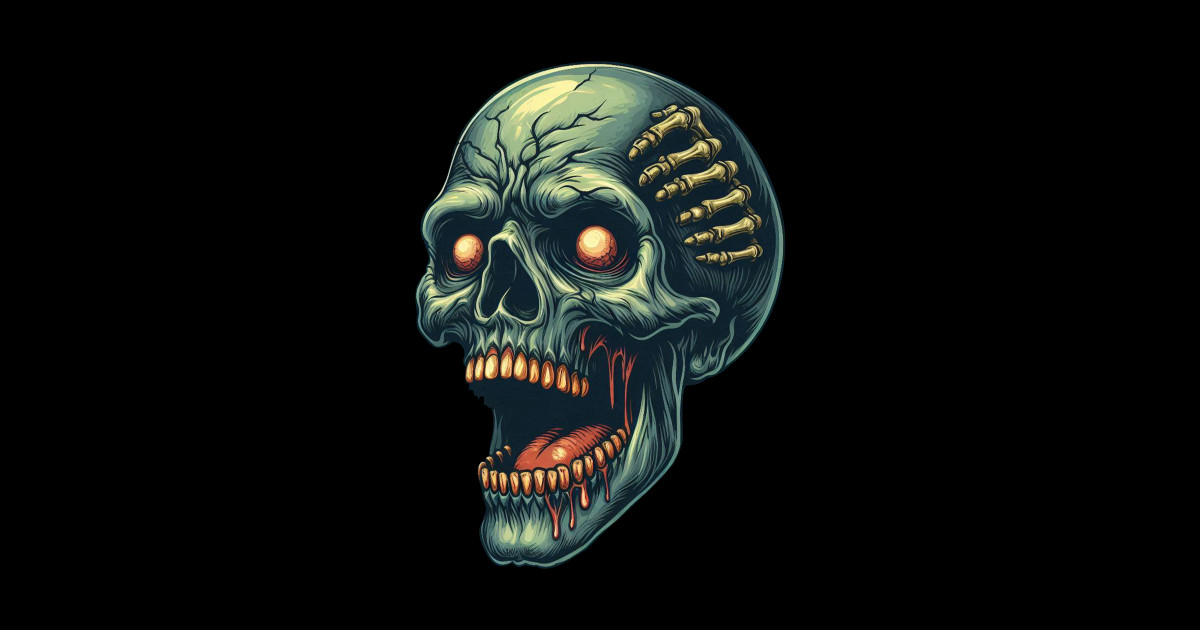 Zombie skull tattoo - Zombie Skull - Sticker | TeePublic