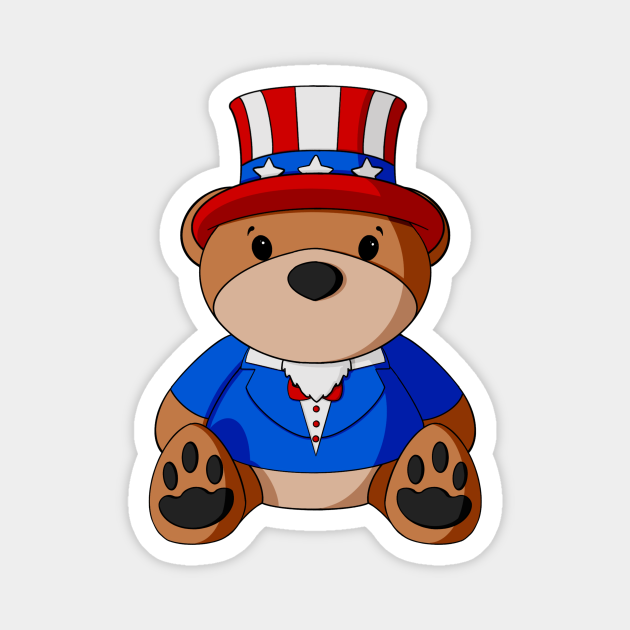 Uncle Sam Teddy Bear - Uncle Sam - Magnet | TeePublic