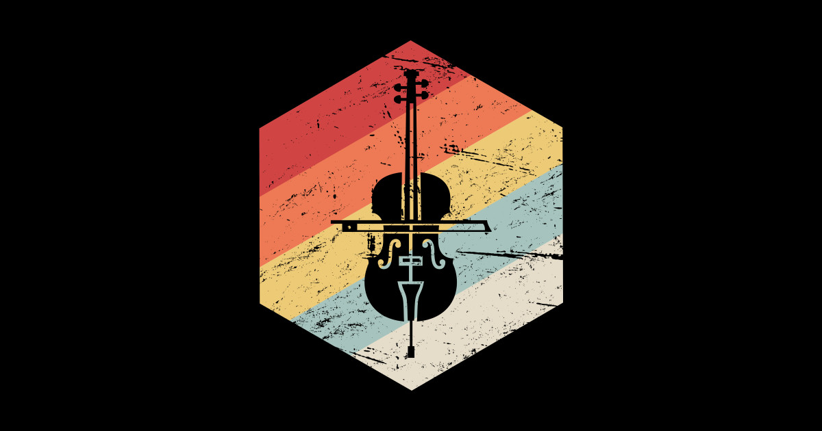 Retro 70s Cello Icon - Cello - Sticker | TeePublic