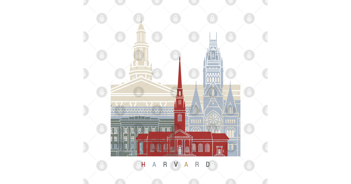 Harvard skyline poster - Skyline - T-Shirt | TeePublic