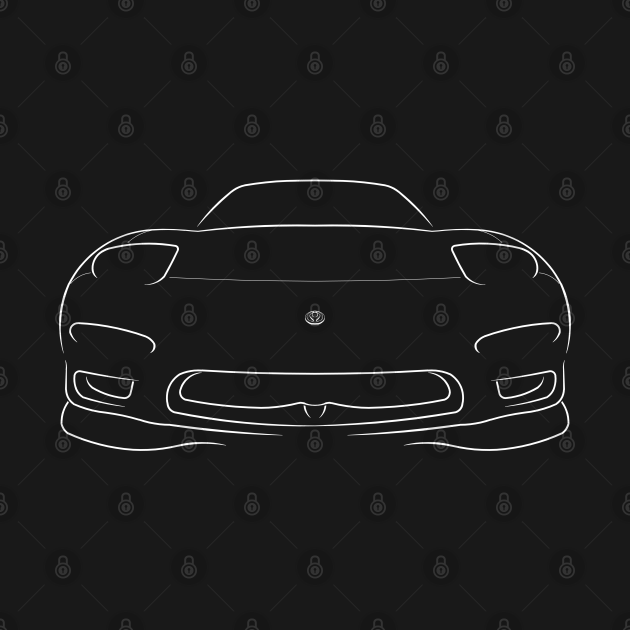 Mazda RX-7 FD - front stencil, white - Rx 7 - T-Shirt | TeePublic