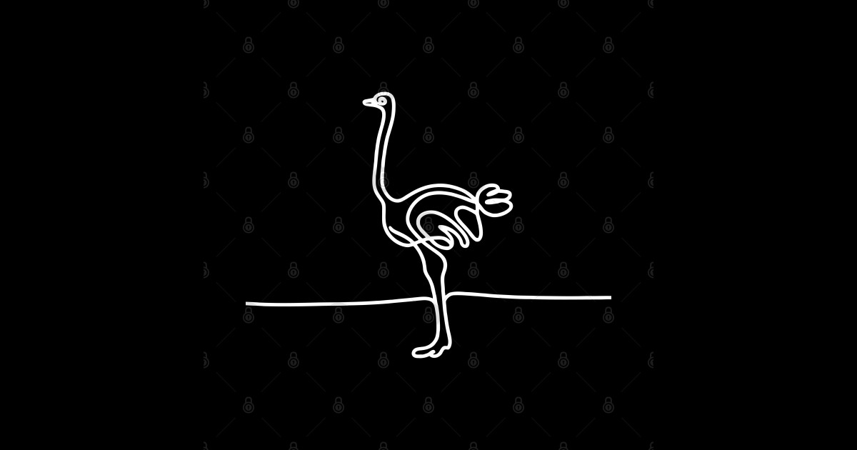 Ostrich Line Art - Ostrich - Sticker | TeePublic