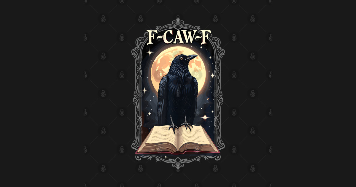 F-Caw-F Black Crow Halloween Raven Moon - Funny Halloween Raven - T ...