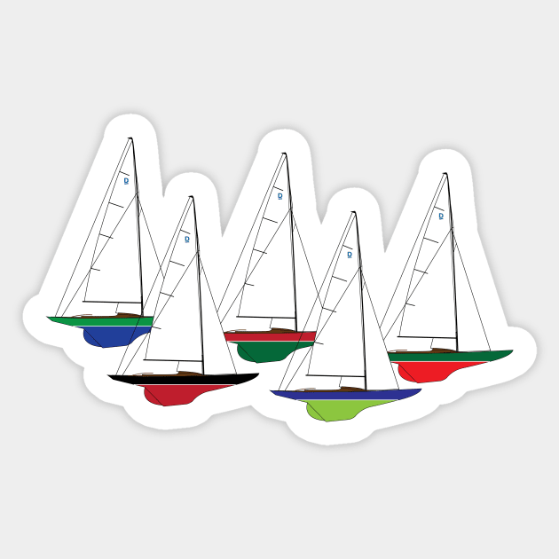Dragon Class Sailboats Racing - Dragon Class Sailboats Racing - Sticker ...
