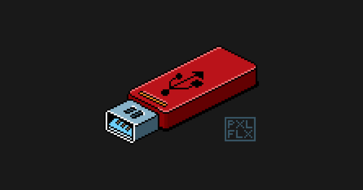 Isometric Pixel Art USB - Usb Flash Drive - Long Sleeve T-Shirt | TeePublic