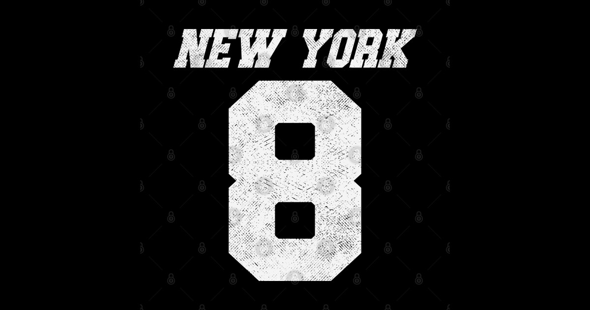 New York Number 8 - New York - Sticker | TeePublic
