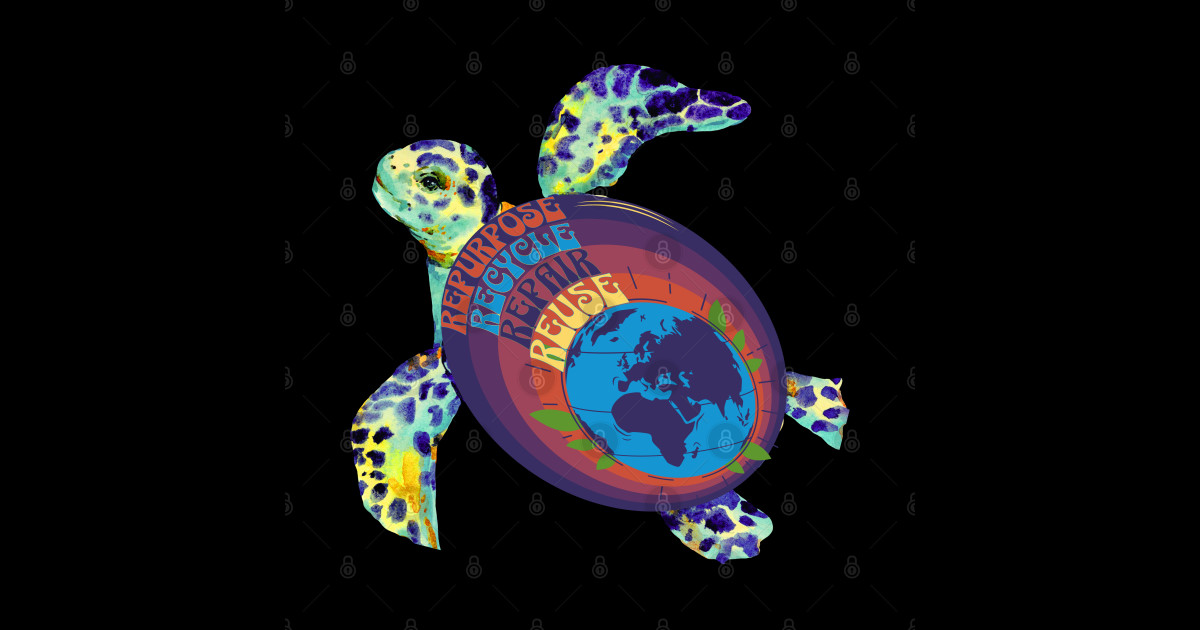 Earth Day Turtle - Earth Day - Sticker | TeePublic