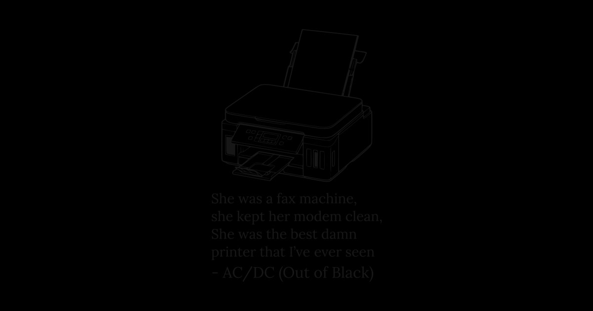 Fax Machine - Acdc Rock You Shook Me All Night Long - Sticker | TeePublic