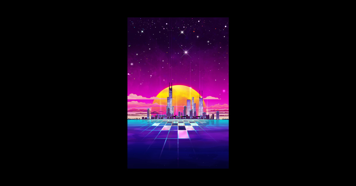 Synthwave Neon Light Chicago - Chicago - Sticker | TeePublic