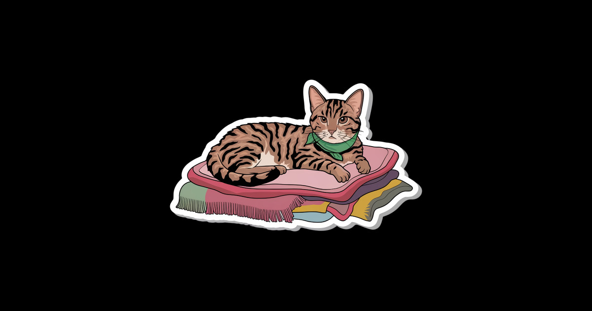 Meow-ntain of Cuddles Cute Cat Design - Meow Ntain Of Cuddles - Sticker ...