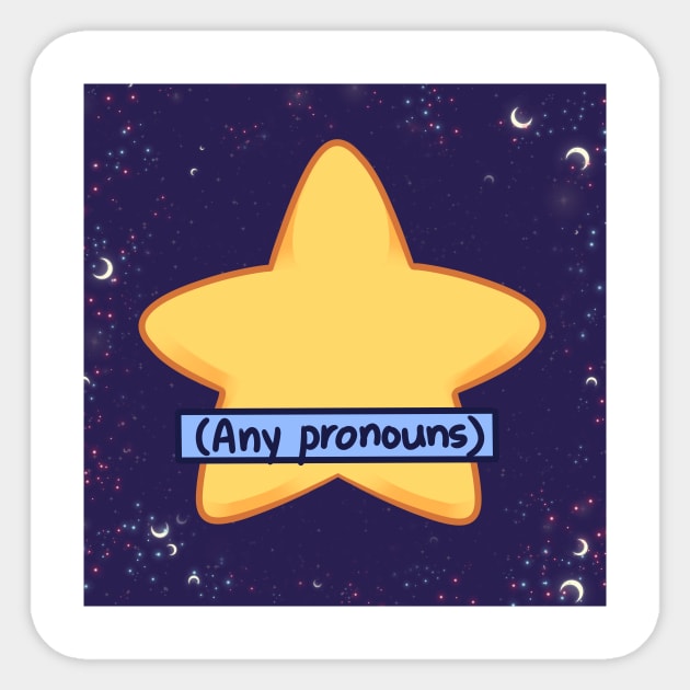Star Pronoun Badge - (Any Pronouns) - Pronoun Badge - Sticker | TeePublic