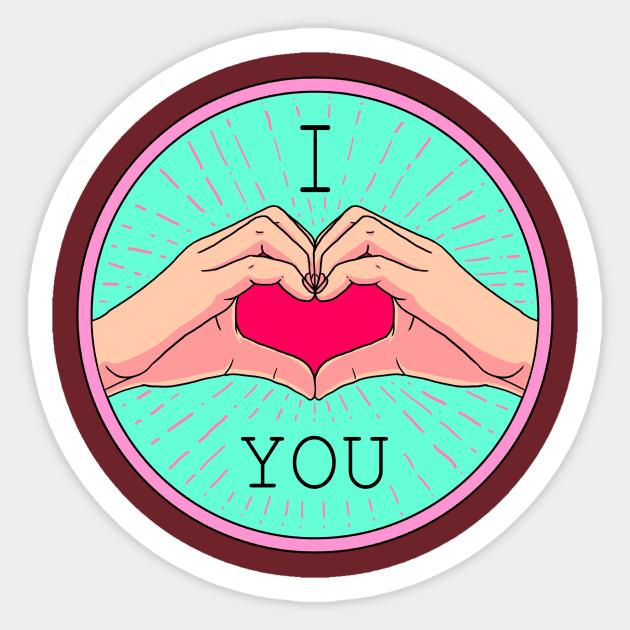 love hand sign - Love - Sticker | TeePublic