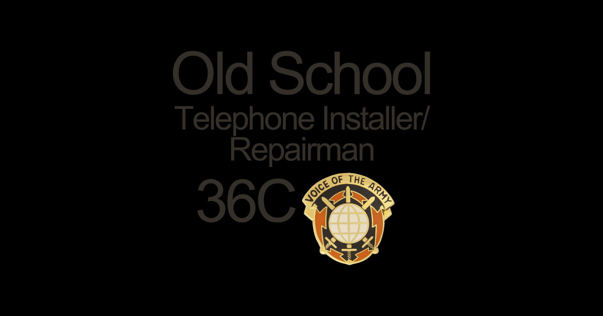 Old School Telephone Installer text design - Military - Sticker | TeePublic