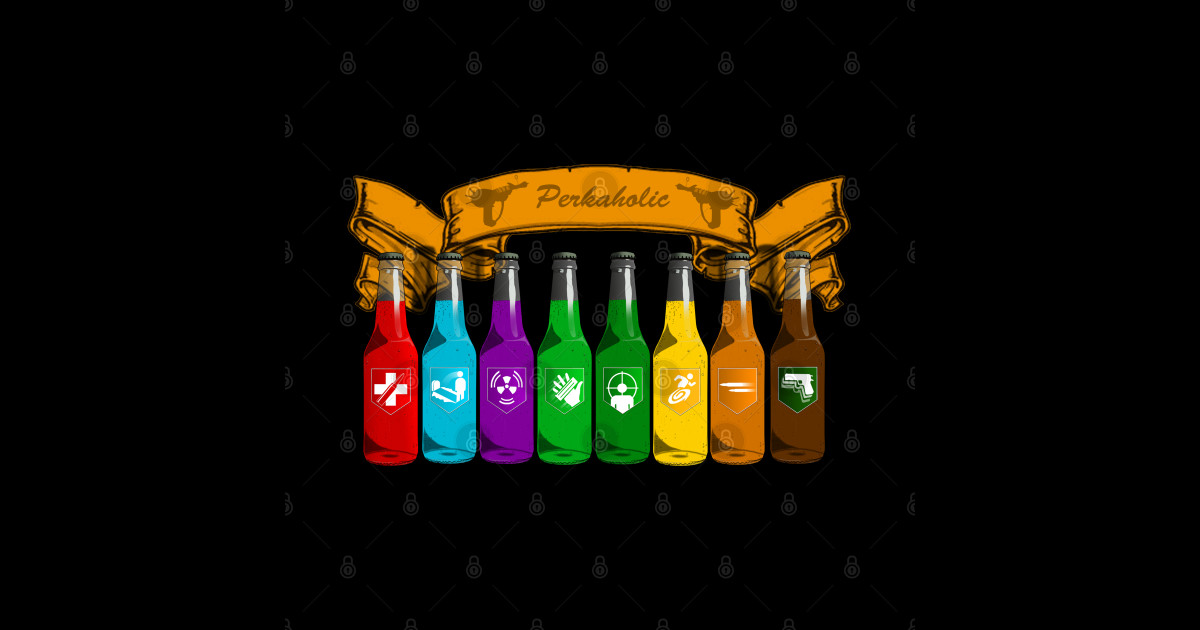 Zombie Perks Top Shelf Perkaholic on Lime Green - Gaming - Sticker ...