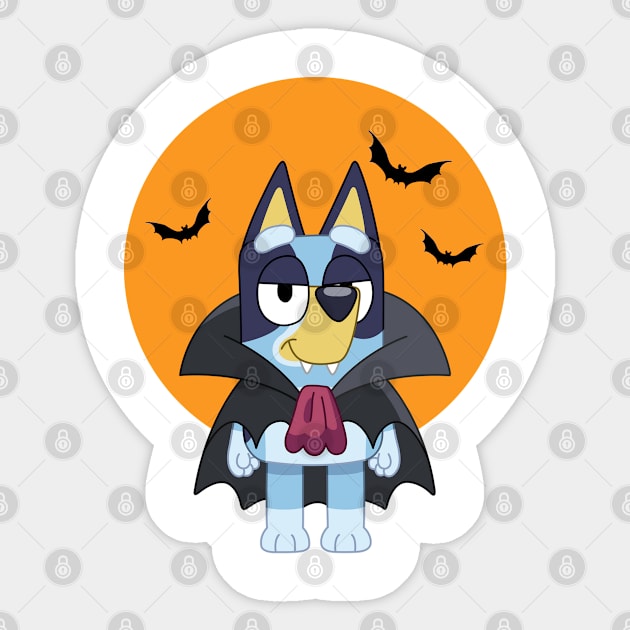 Halloween Bluey Vampire - Bluey Halloween - Sticker | TeePublic