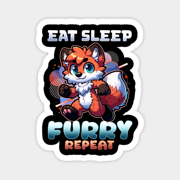 Eat Sleep Furry Repeat I Cute Fursuit Fox Cosplay - Furry - Magnet ...