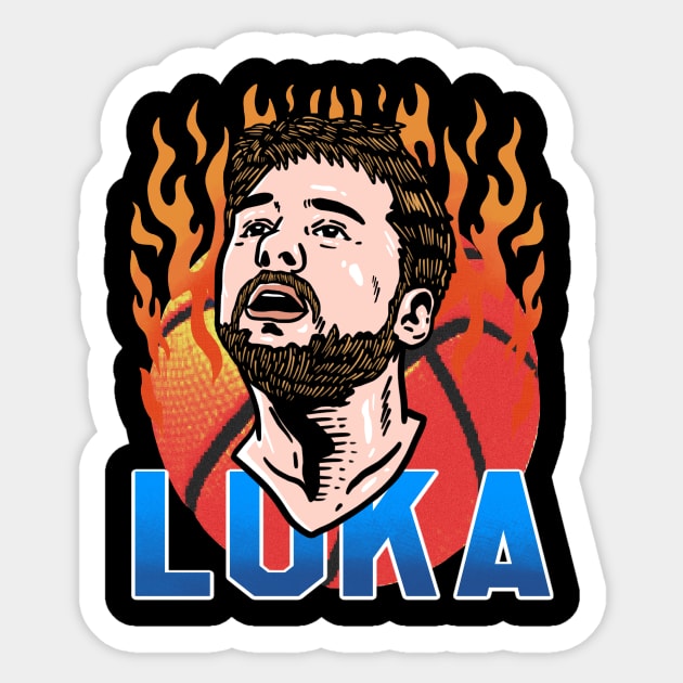 ON FIRE LUKA - Luka Doncic - Sticker | TeePublic