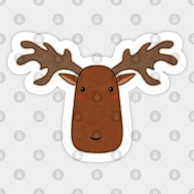 Cute Moose Cartoon - Moose - Sticker | TeePublic