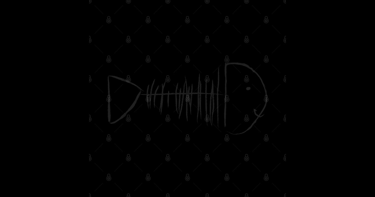 Happy fishbone drawing - Fish - Sticker | TeePublic