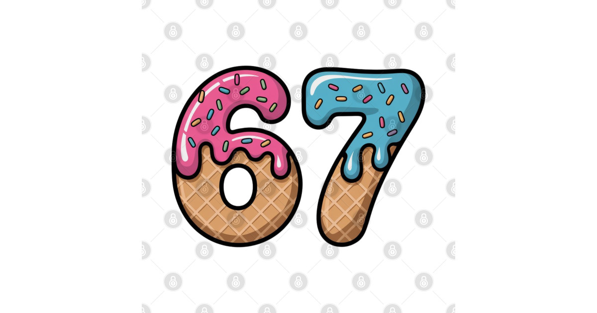 67 Ice Cream Drip Meme Six Seven Gen Alpha Slang - 67 Ice Cream - T ...