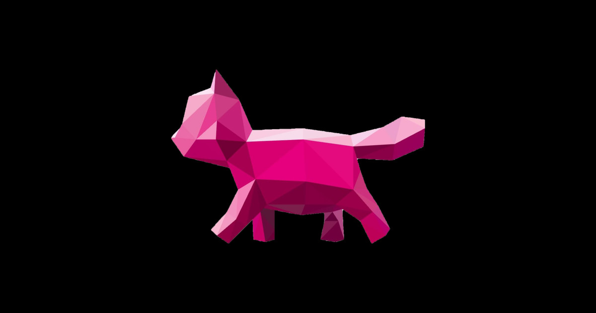 MINIMALISTIC POLYGON CAT - Cat - Sticker | TeePublic