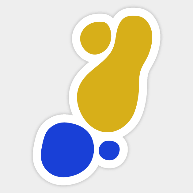 Zen Blobs - Yellow and Blue - Cloud - Sticker | TeePublic