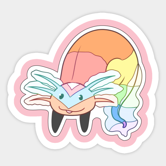 Rainbow Pride Axolotl | Cute Animal - Axolotl - Sticker | TeePublic