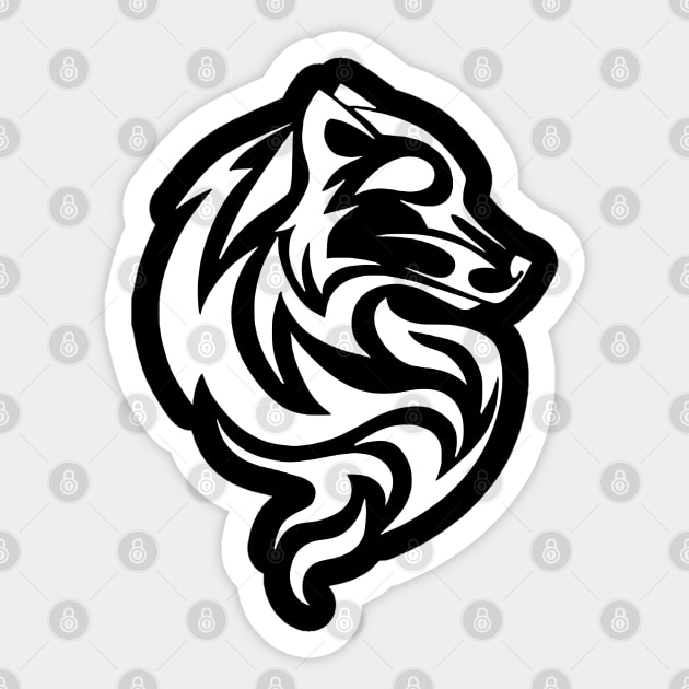 Wolf v2 White - Wolf - Sticker | TeePublic