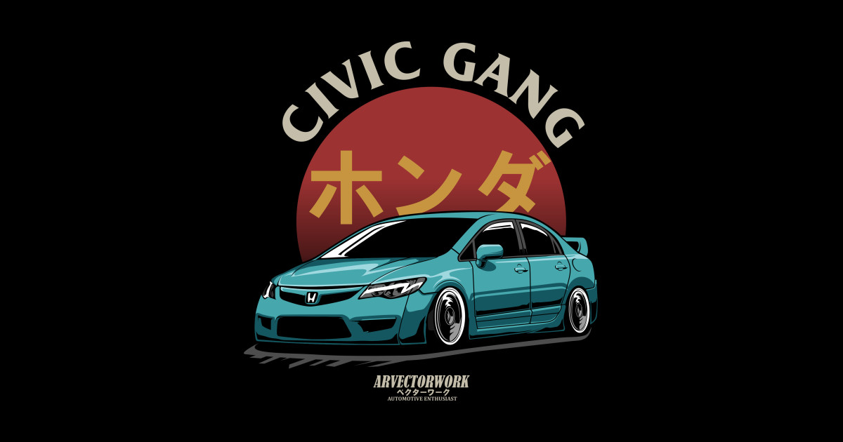honda civic fd - Honda Civic - Sticker | TeePublic