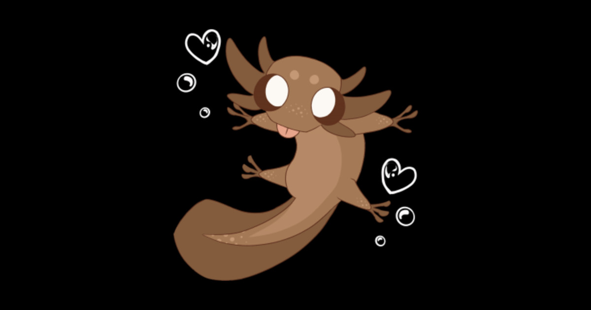 Mossy the Brown Axolotl - Brown Axolotl - Posters and Art Prints ...