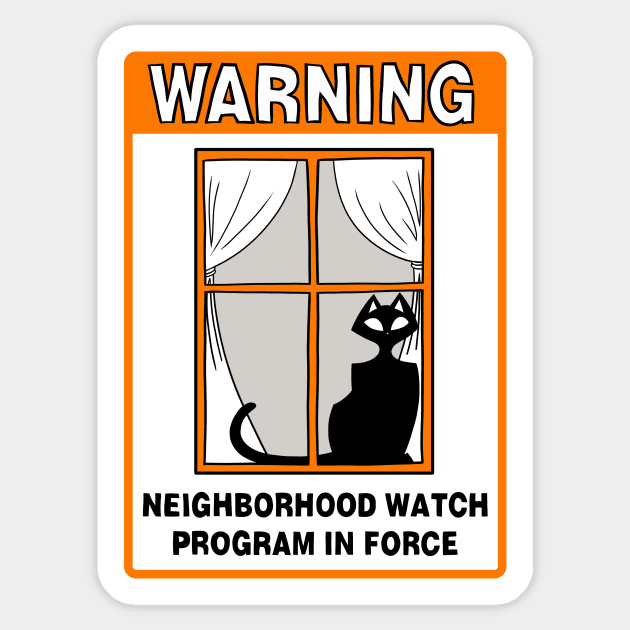 Neighborhood Watch Cat mid century cute - Neighborhood Watch - Sticker ...