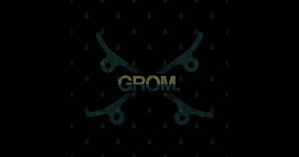 Grom skateboarder grunge print - Skateboarding - Sticker | TeePublic