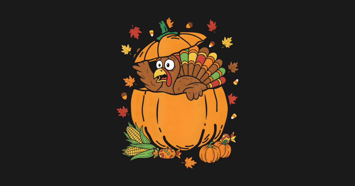 Hiding Turkey Thanksgiving Pumpkin Fall - Funny Thanksgiving Turkey - T ...