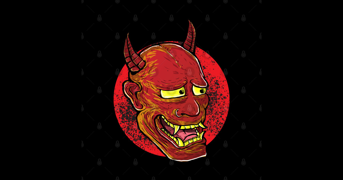 Red Hannya - Hannya Art - Sticker | TeePublic