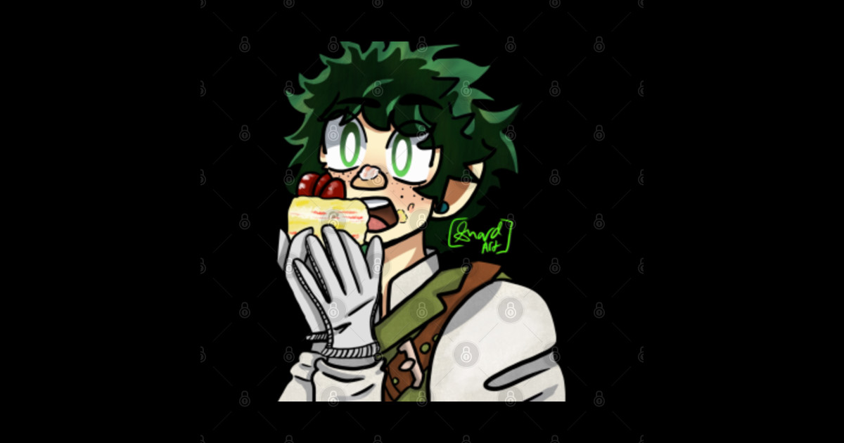 Deku Eating Cake Mha Tapestry Teepublic