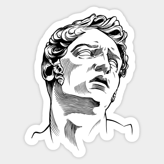 A sculpture art, ink drawing - Sculpture - Sticker | TeePublic