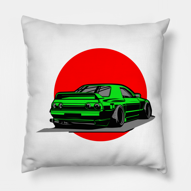 R32 skyline GTR Godzilla jdm poster - Car - Pillow | TeePublic