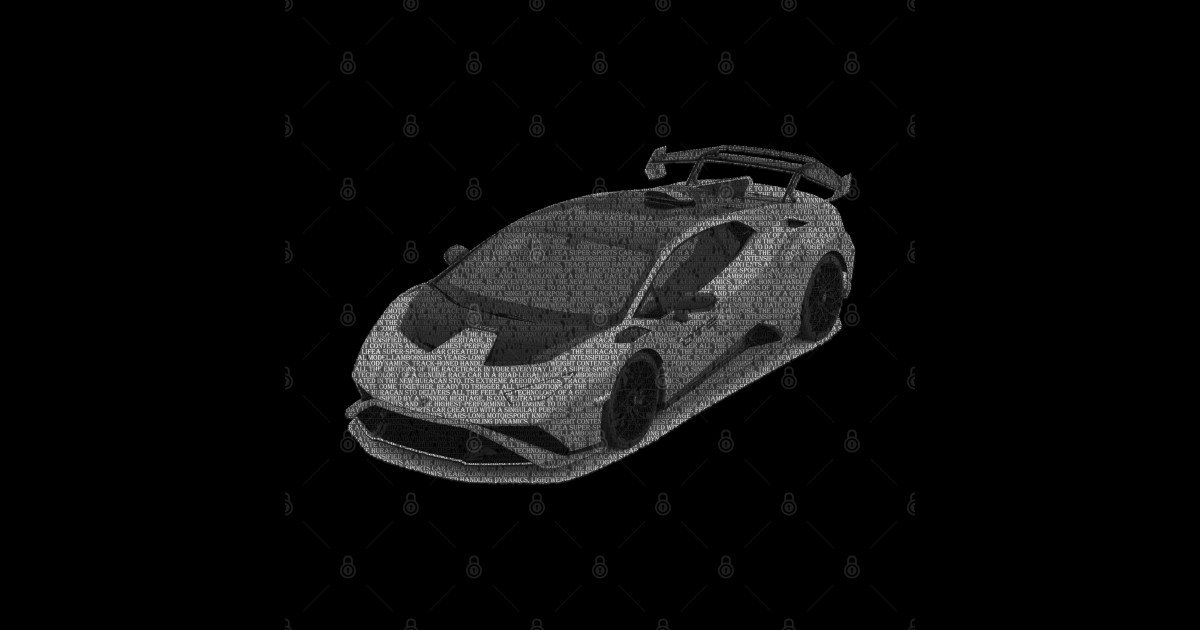 Lamborghini Huracan Sto - Grayscale version typographic art 2 ...