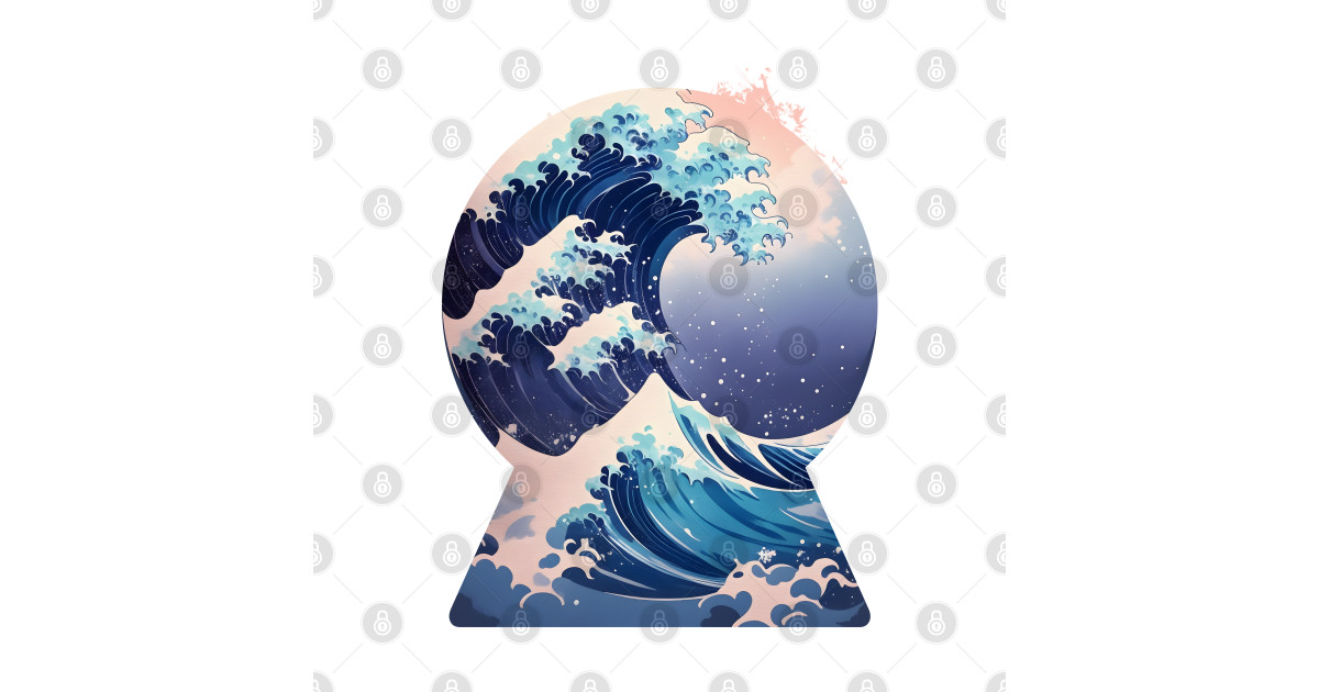 Great Wave Keyhole Aesthetic - Great Wave - T-Shirt | TeePublic