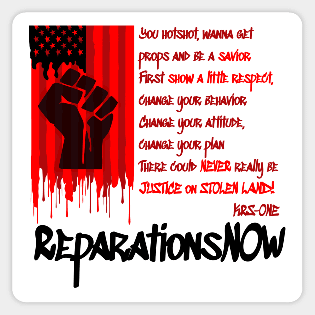 Reparations NOW (Light Background) - Reparations - Sticker | TeePublic