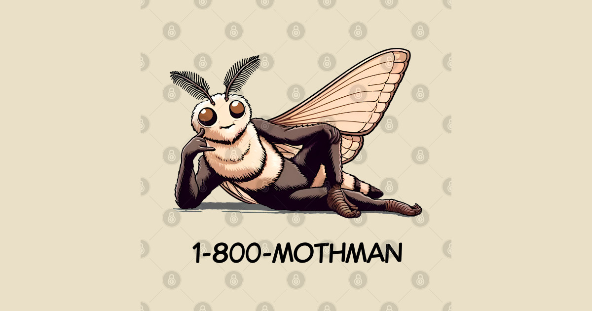 Cryptid Mothman Funny Call Me Hand Gesture Anime Mothman - Mothman - T ...