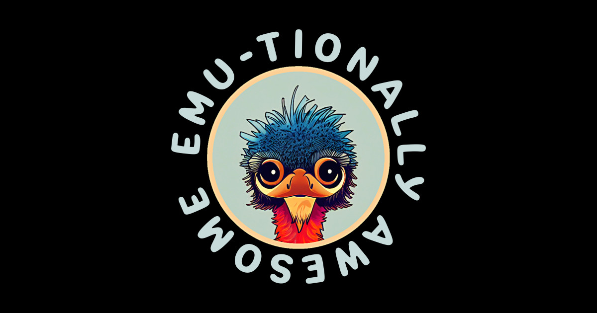 Emu Bird Emo Awesome - Emu Bird Emo Awesome - Sticker | TeePublic