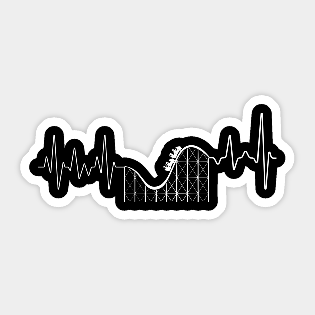 Roller Coaster Heart Beat - Roller Coaster - Sticker | TeePublic
