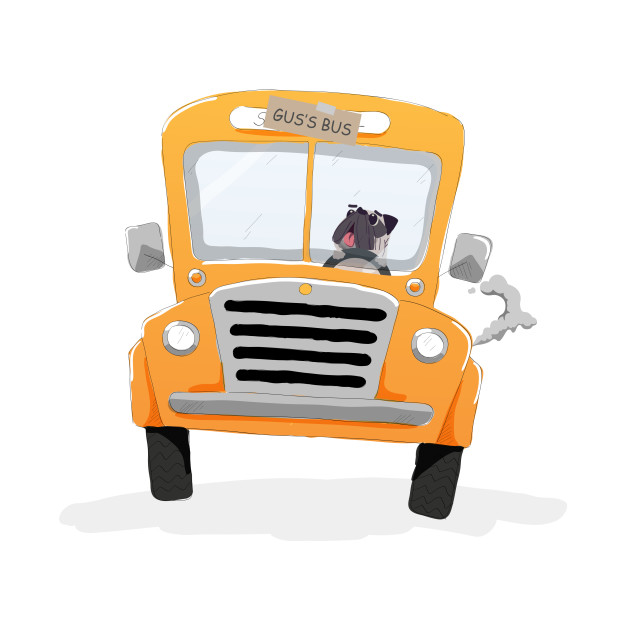 Hop on That Bus, Gus! - Pug - T-Shirt | TeePublic