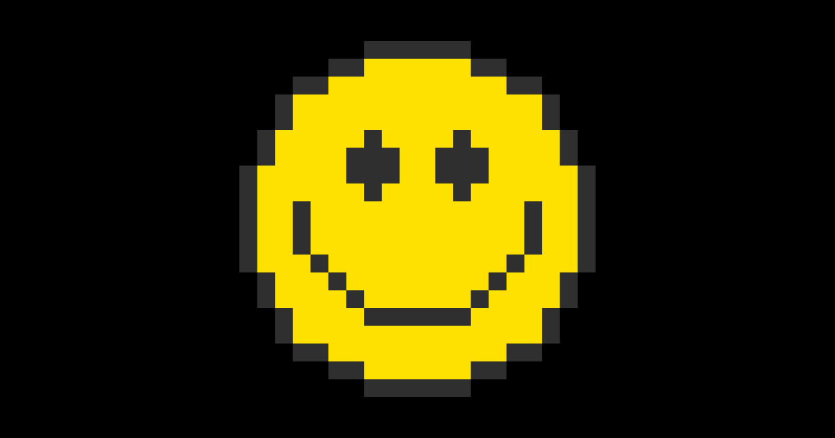 Pixels Smiley Face - Smiley Face - Sticker | TeePublic