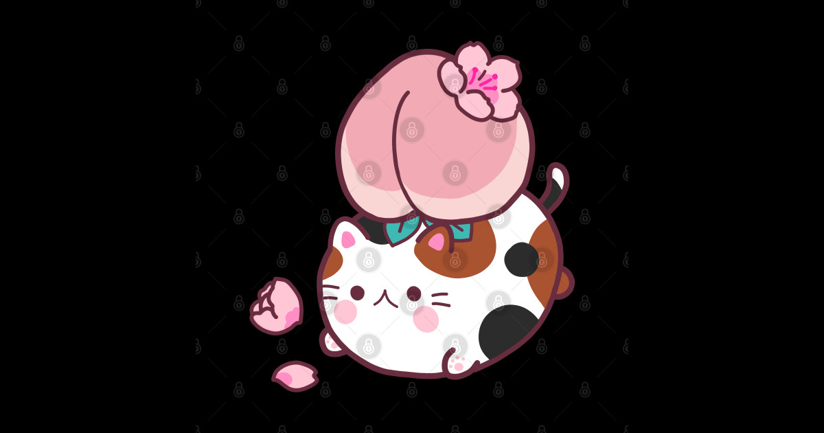 Peachy cat - Cat - Sticker | TeePublic