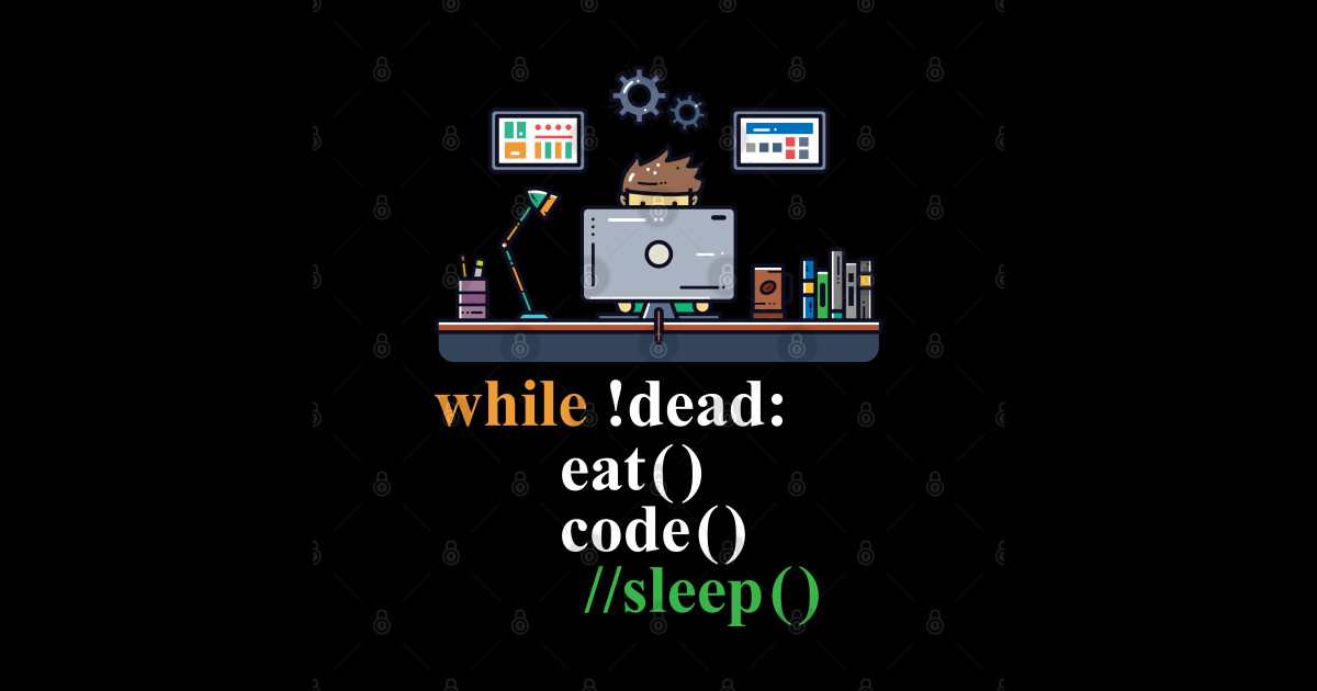 While !Dead Code Eat Sleep - Programming Jokes - Life Code - Magnet ...
